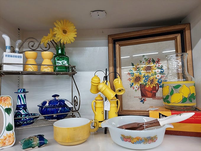 Sunshine in ceramic form! These vintage yellow and blue kitchen pieces don't just hold food&mdash;they hold memories of family gatherings.