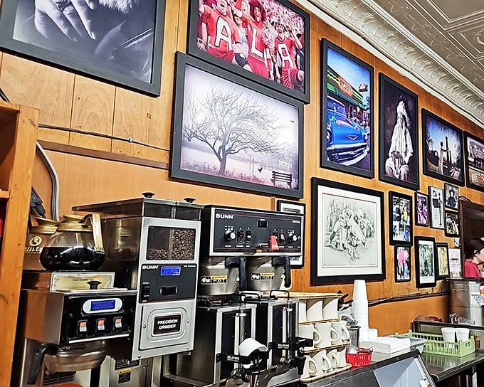 Who needs Netflix when you've got these walls? Each frame is like a mini-series of local history, served with a side of nostalgia.