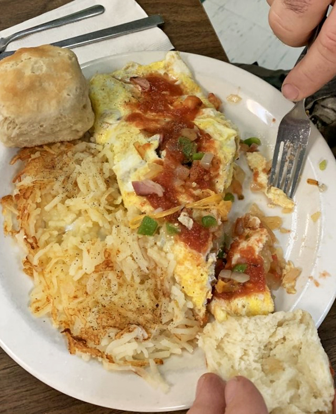 This Western omelet didn't just cross the road &ndash; it brought the whole farm with it! A breakfast that's more packed than a rodeo on Saturday night.
