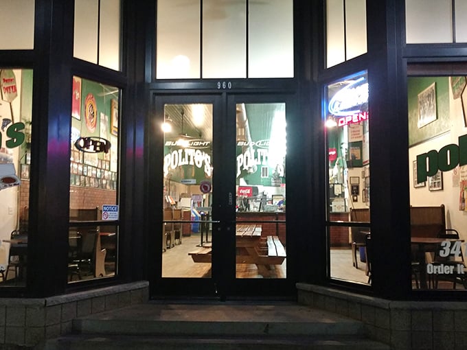 Polito's: The night owl's nest. When the moon hits your eye like a big pizza pie, that's... probably because you're standing outside Polito's at 2 AM.