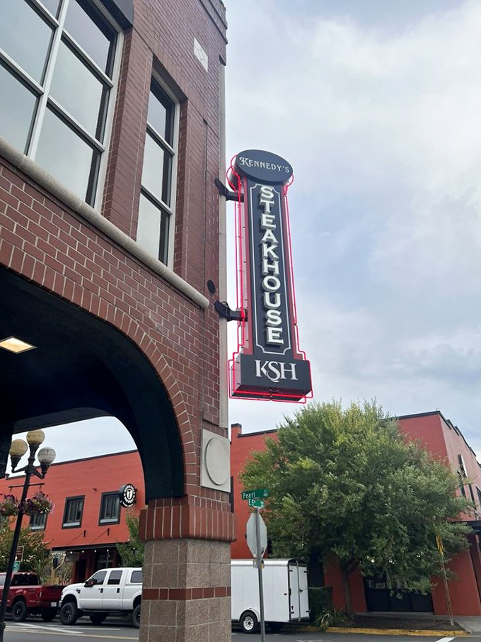 Steak dreams are made of this! Kennedy's neon sign beckons you into a world of meaty magnificence.