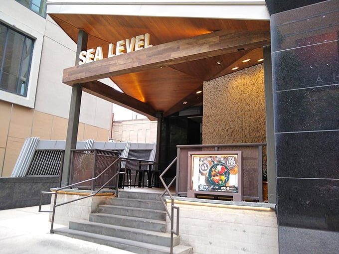 Urban sophistication meets coastal charm! Sea Level NC's modern exterior hides a world of maritime magic waiting to be discovered.