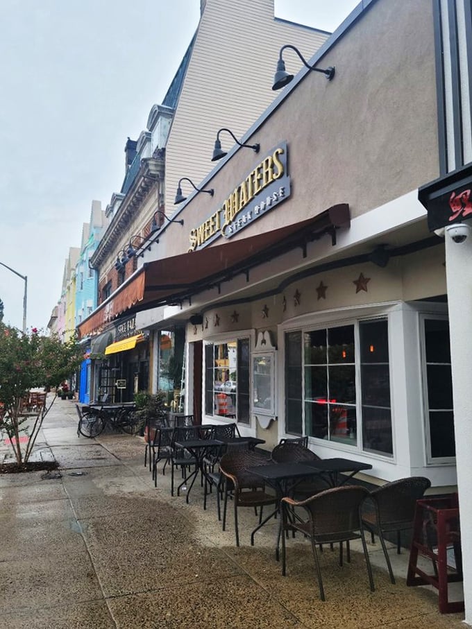 Sidewalk seating that whispers "quaint cafe," but a menu that roars "serious steakhouse!" Sweet Waters is full of delicious surprises.