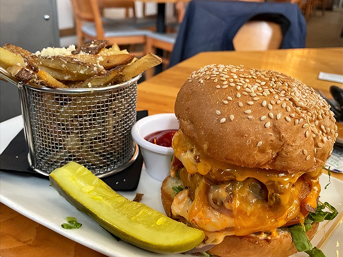 This isn't just a burger &ndash; it's an architectural marvel of beef, cheese, and brioche that demands both respect and extra napkins.