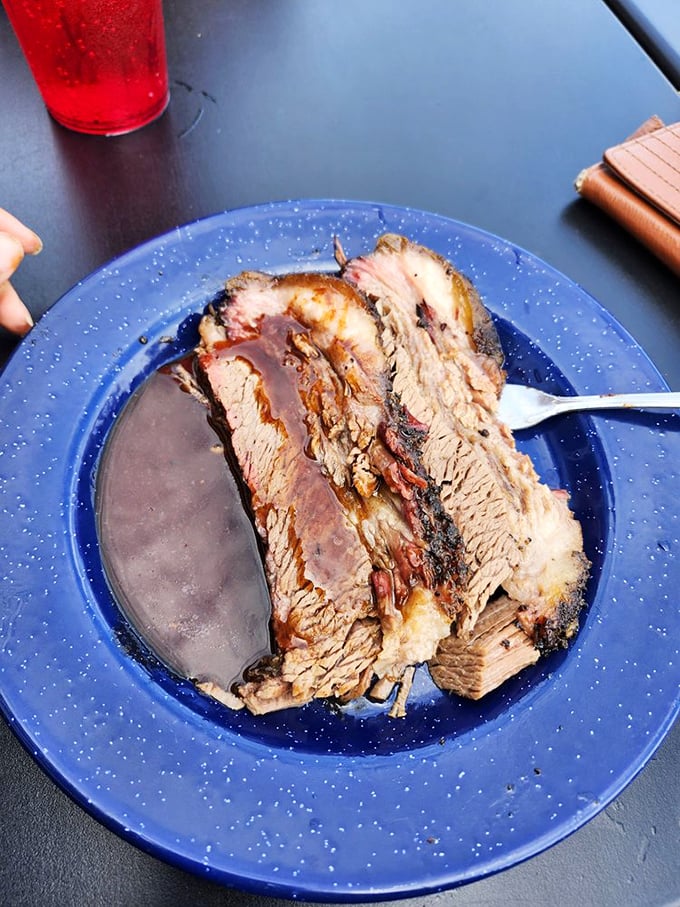 Brisket so tender, it's like it's been slow-cooking since the Carter administration. Pass the napkins, folks!