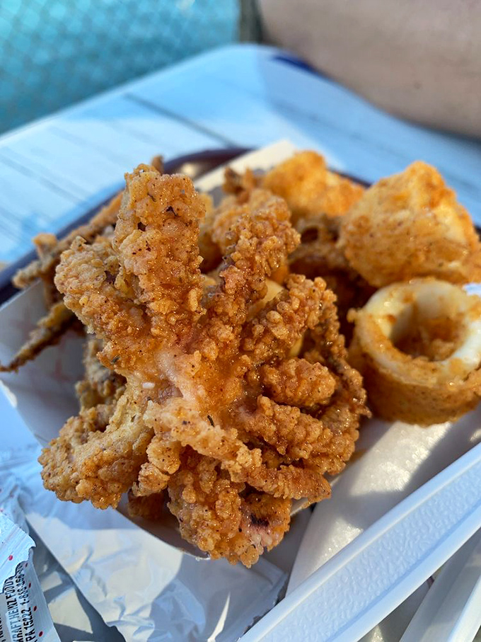 Calamari that's anything but squid-ding around! These golden rings are crispy, tender, and ready to swim straight into your heart.