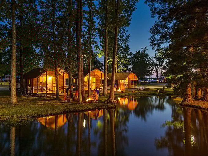 Camping with a side of Southern comfort! These cozy cabins by the water are like "Dirty Dancing" meets "Deliverance" &ndash; minus the banjos.