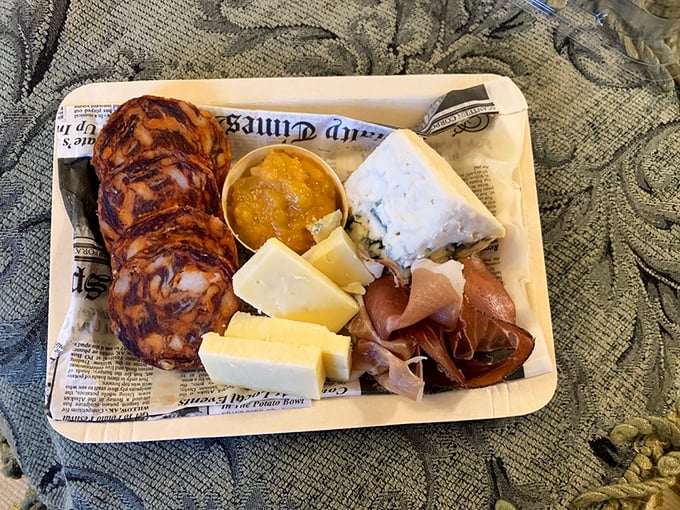 Charcuterie goals! This board is a meat lover's dream and a vegetarian's temptation. It's like a tasty Tetris game you get to eat.