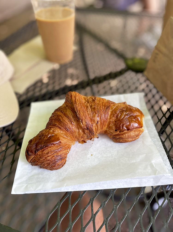 Croissant perfection: more layers than a Shakespeare play, and twice as likely to make you exclaim, "Oh, what a piece of work is this!"