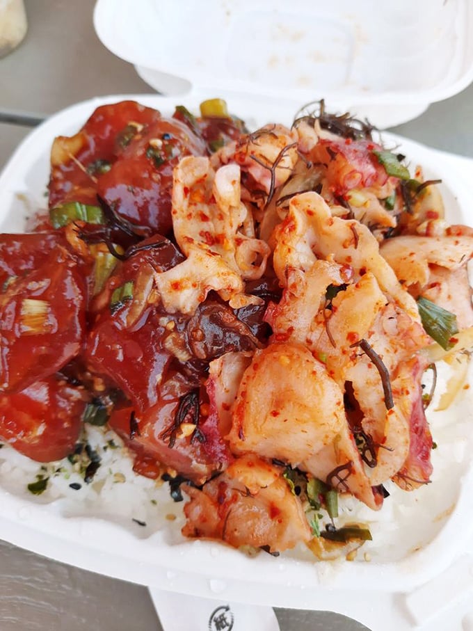 East meets West in the best way possible! This Hawaiian-style maguro and tako poke is a cultural mashup your taste buds will thank you for.