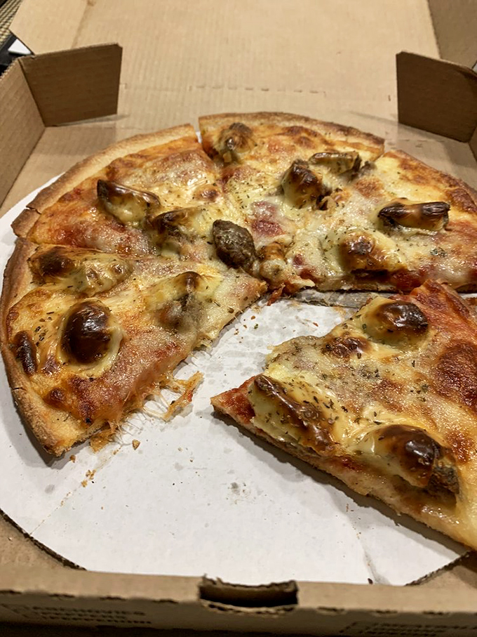 Hepburn's Delight: A pizza with more personality than Katharine herself. Jalape&ntilde;os and chicken creating a spicy Hollywood romance.