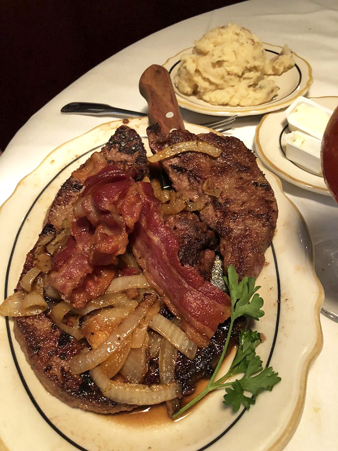 A steak that's undergone such perfect char-transformation, it makes you wonder if the grill master might actually be a physicist.