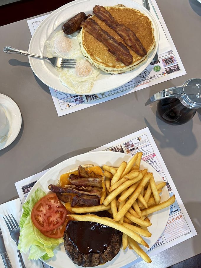 Lumberjack breakfast or edible Jenga? Stack your fork high and prepare for a meal that could fuel Paul Bunyan himself.