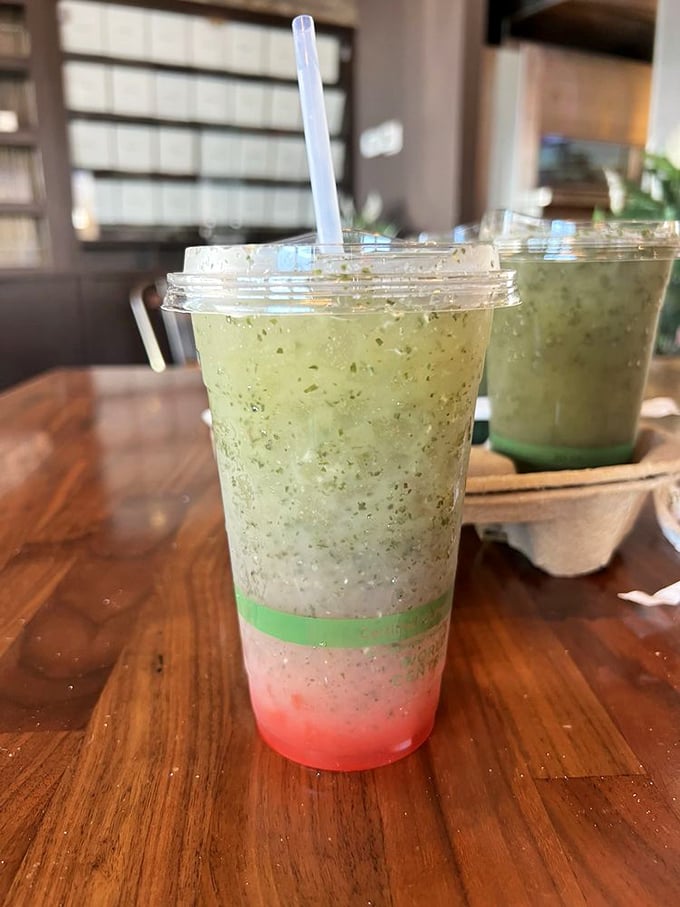 Is it a smoothie? Is it a cocktail? No, it's La Tour's mint julep! Refreshing enough to make you forget about the Hawaiian heat.