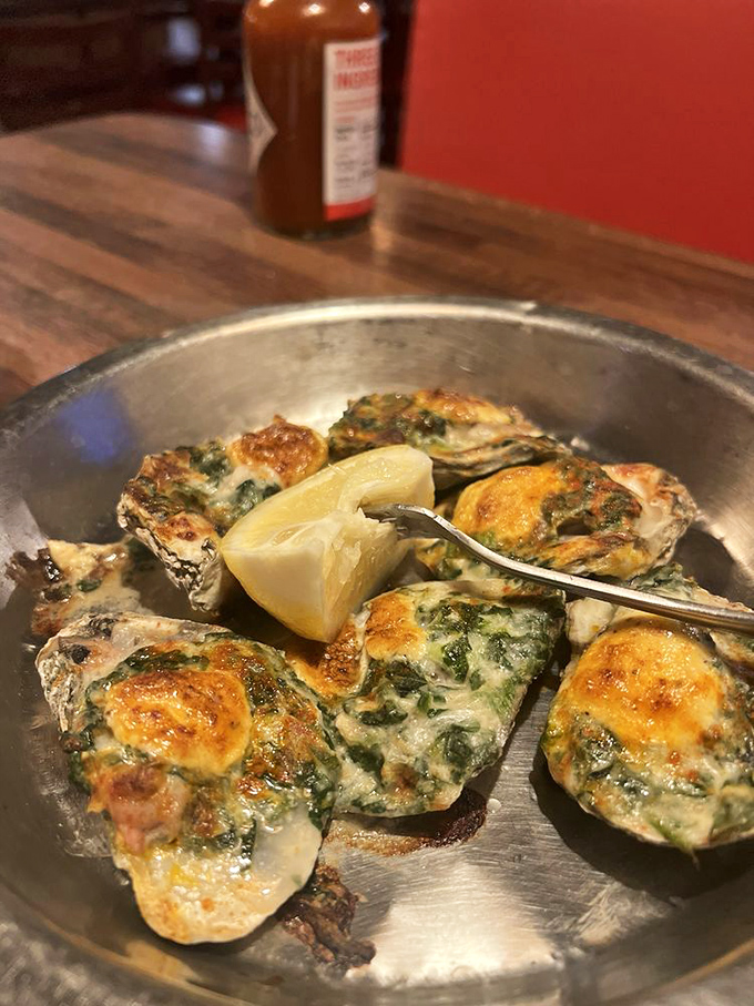 Oysters Rockefeller? More like Oysters Bezos! These bivalves are dressed to impress and ready for their close-up.