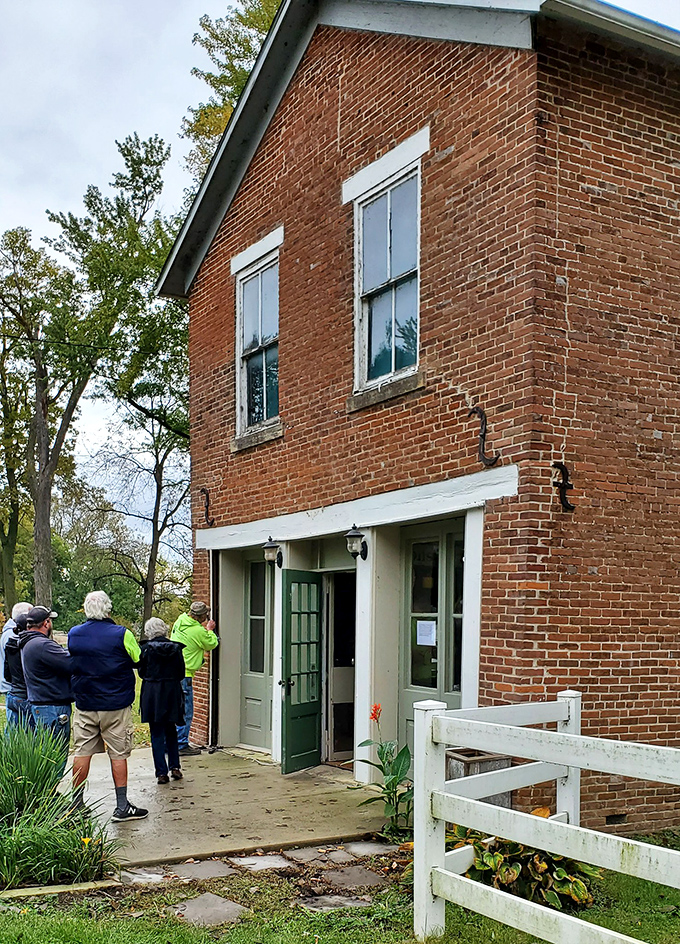 History restoration in action! These folks are giving Father Time a run for his money, one brick at a time.