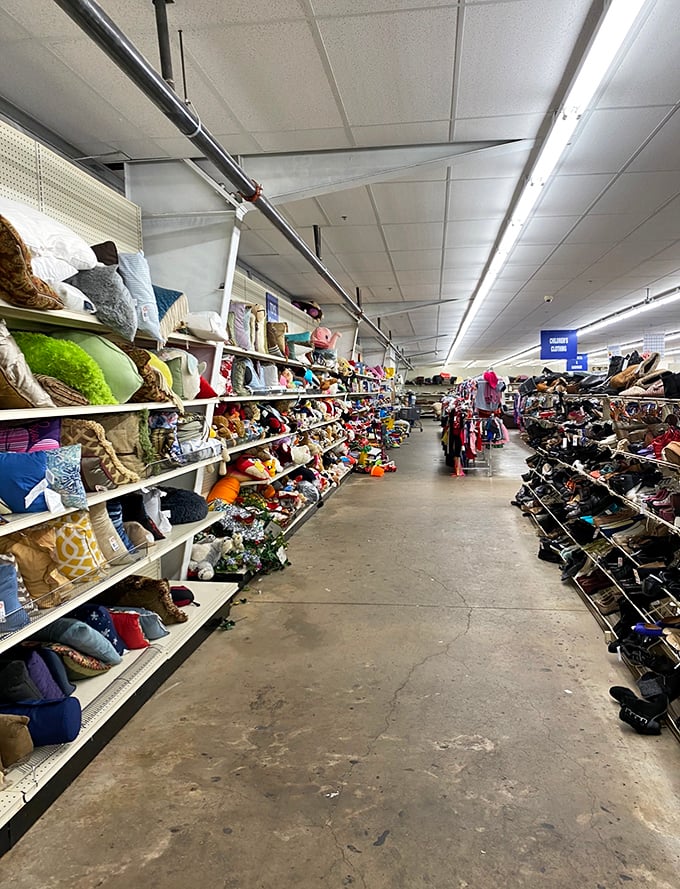 Cavernous aisles of potential. It's like "Supermarket Sweep" meets "Antiques Roadshow" &ndash; minus the ticking clock and snooty appraisers.