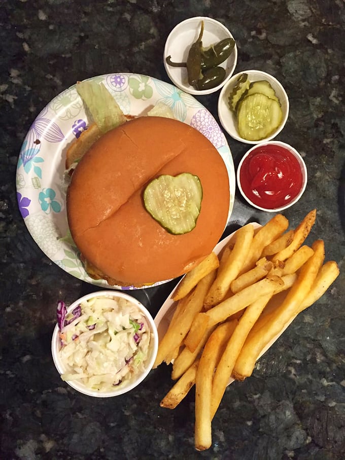 Salmon swimming upstream&hellip; into your mouth! This burger proves that sometimes, it's okay to go against the current of conventional cuisine.