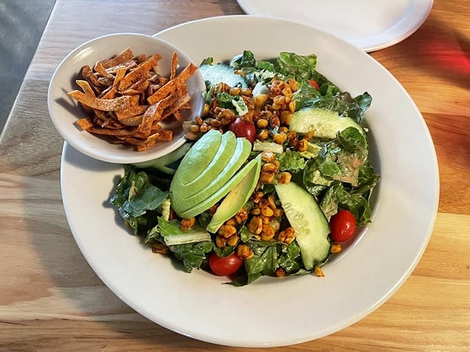 Who says you can't be healthy at a barbecue joint? This salad's got more layers than a Tennessee Williams play.