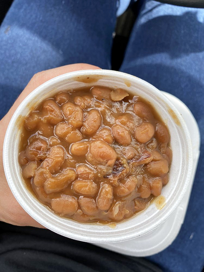 These aren't your average baked beans. They're like a warm hug for your taste buds, with a smoky barbecue twist.