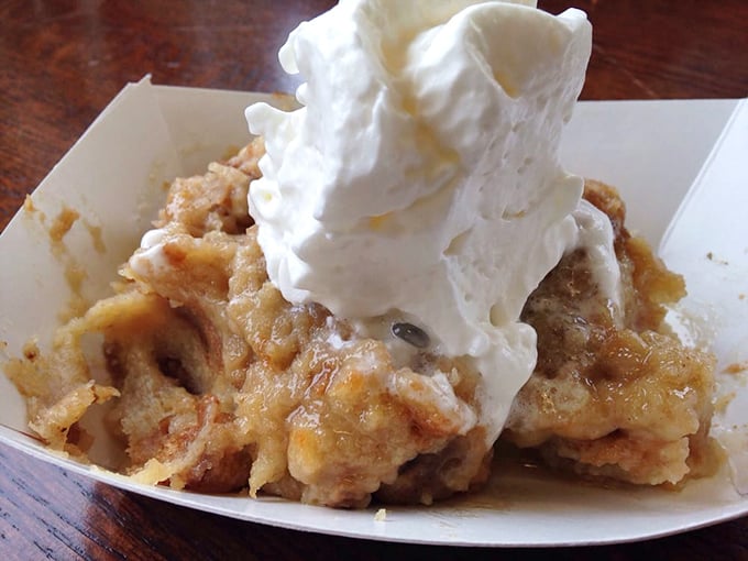 Bread pudding that could make your grandmother jealous. That mountain of whipped cream isn't excessive&mdash;it's essential infrastructure.