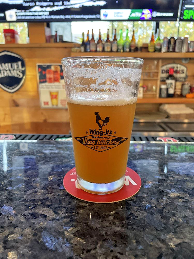 Ah, the perfect wingman! This golden brew is ready to cool the fire and complement the flavor adventure that awaits.