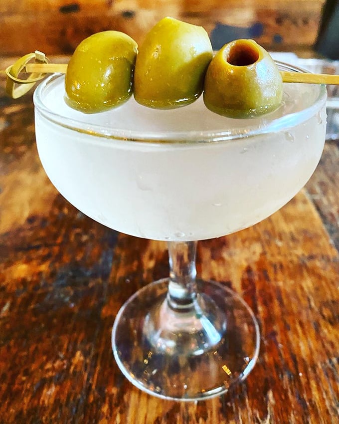 Olive you need is love... and this martini! A classic cocktail gets a savory twist, proving that barbecue and booze are a match made in heaven.