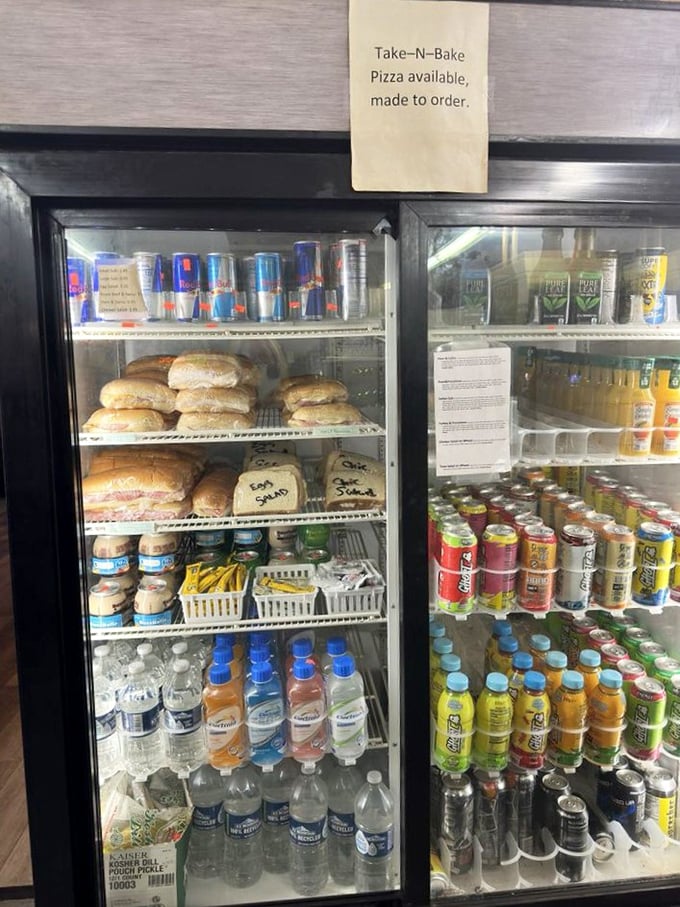 Thirst quenchers galore! Whether you're in the mood for a soda pop or something stronger, this fridge has got you covered like a well-insulated igloo.