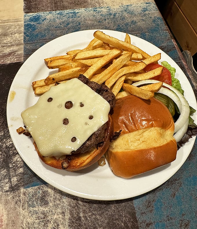 The Bison Burger: where the Old West meets gourmet. It's like John Wayne ordered from a trendy food truck, and we're here for it.