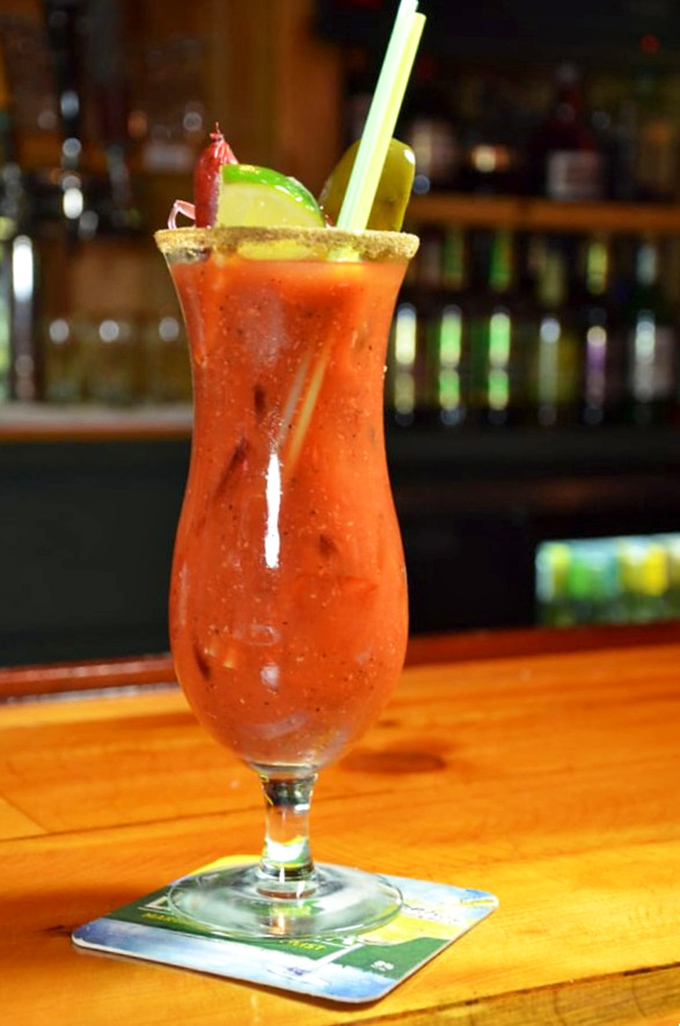 This Bloody Mary isn't just a drink, it's a meal in a glass. Breakfast of champions? More like anytime-of-day of champions!