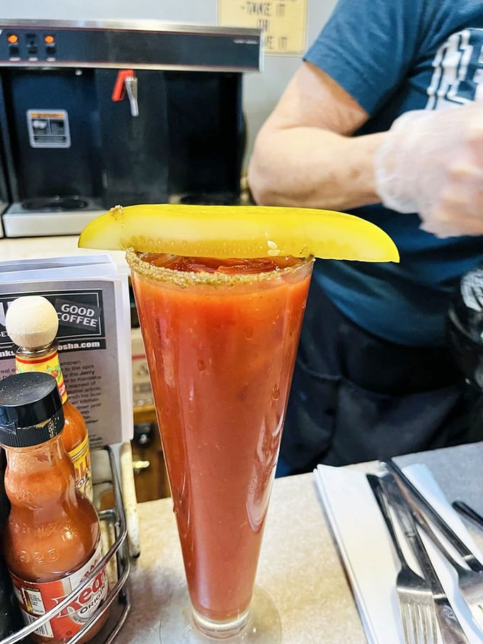 This Bloody Mary isn't just a drink; it's a meal in a glass. Perfect for when you can't decide between booze and breakfast. Why not both?