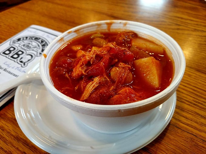 Brunswick stew: the South's answer to comfort in a bowl. It's like a warm hug for your taste buds on a chilly day.