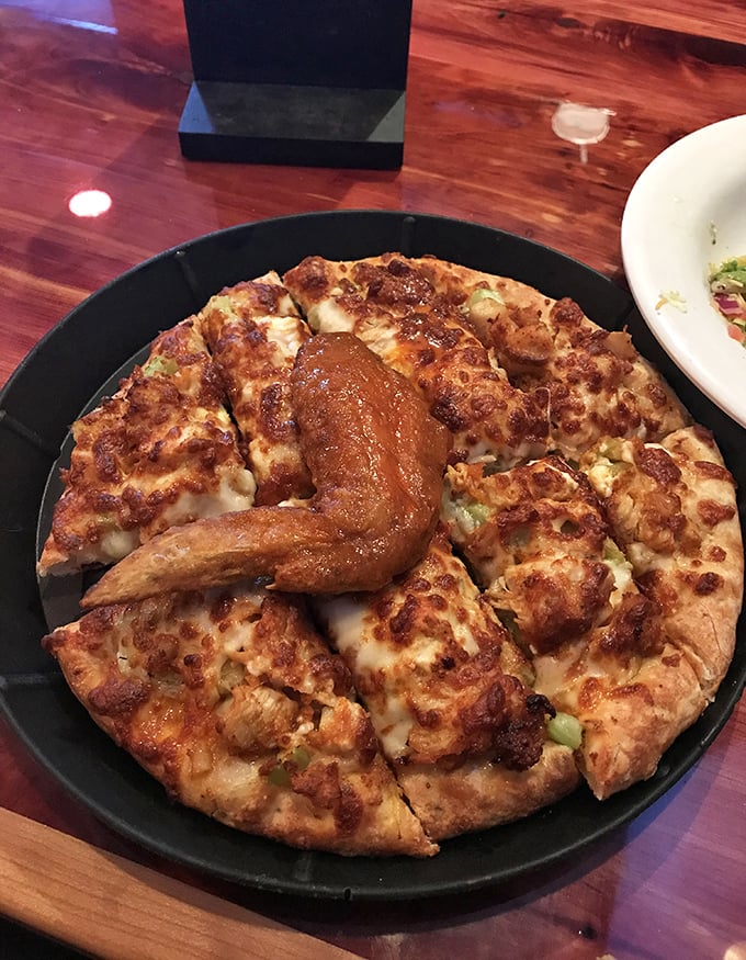 Buffalo chicken pizza: When you can't decide between wings and pizza, why not have both? It's culinary multitasking at its finest.