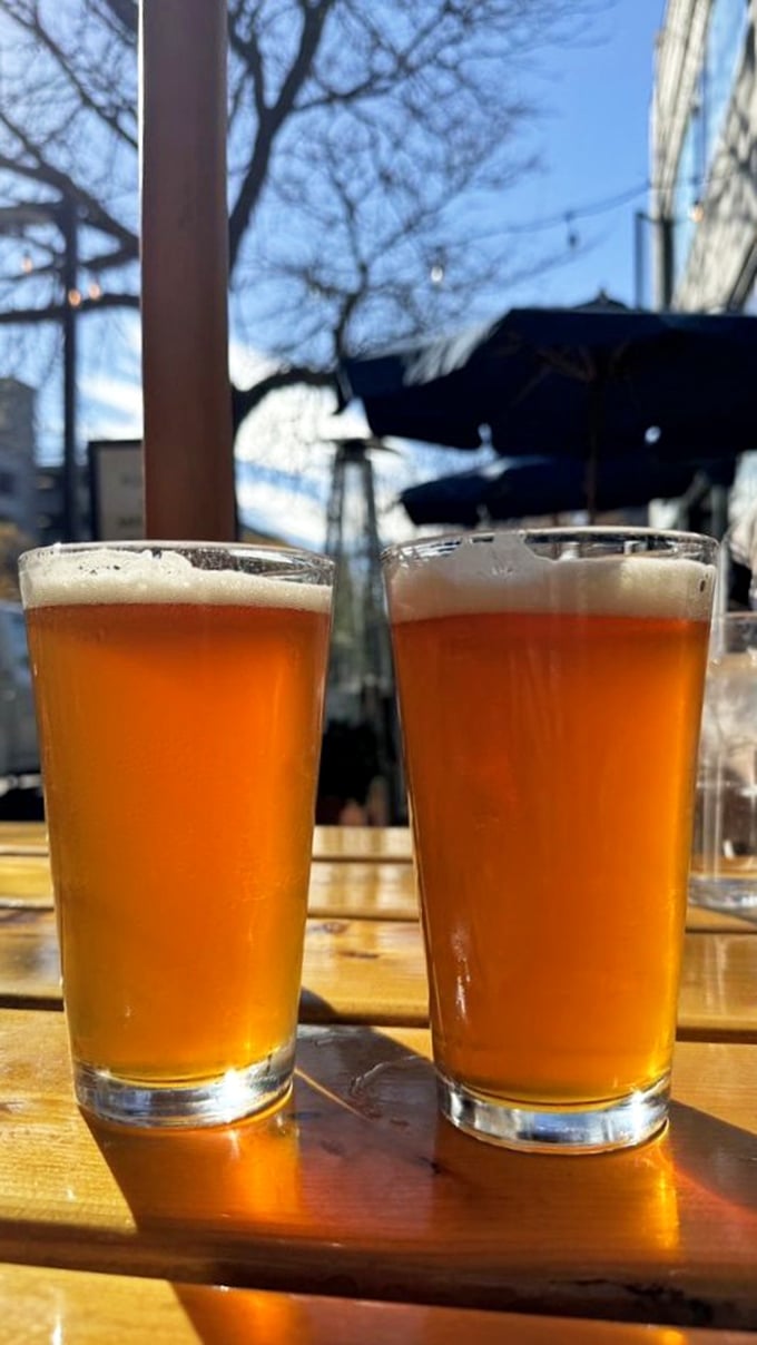 Golden elixir in a glass: Buff's Pale Ale, where hoppy meets happy in a sun-kissed brew.