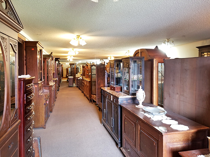 Cabinets that have weathered decades, now ready for new adventures. Perfect for storing your vintage china or hiding snacks from the kids.