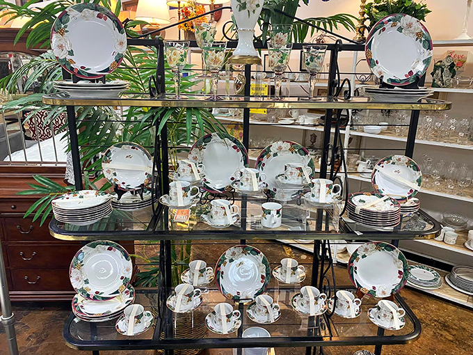 China patterns galore! Whether you're hosting the Queen or just feeling fancy on a Tuesday, there's a set here with your name on it.
