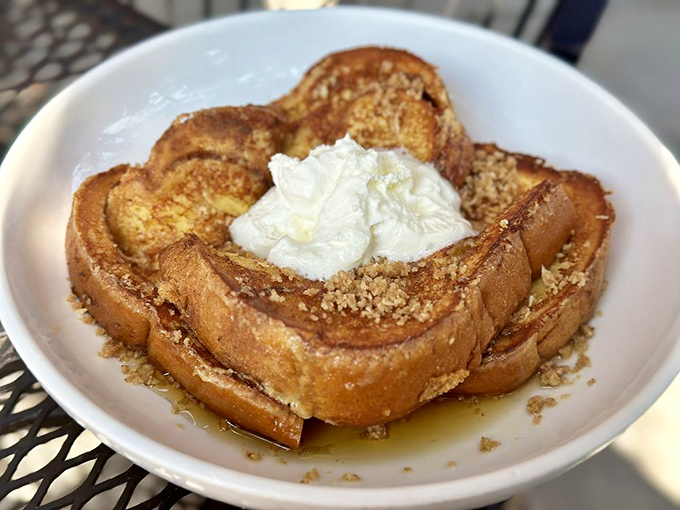 Cinnamon French toast that's more indulgent than binge-watching your favorite show. Calories? We don't know her.
