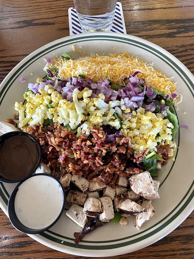 Salad or work of art? This Cobb is a colorful canvas of flavors that would make Jackson Pollock jealous.