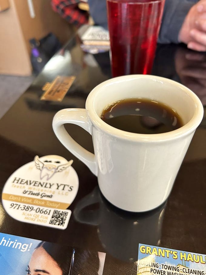 The lifeblood of any respectable breakfast joint&mdash;strong, honest coffee that doesn't need fancy names or artisanal backstories.