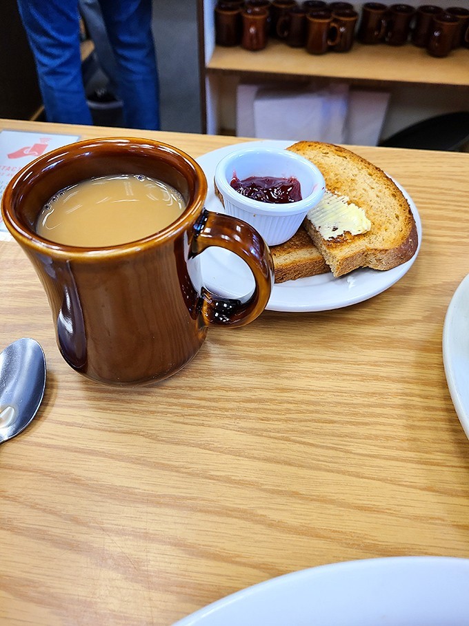 Coffee so good, it doesn't need fancy latte art. Pair it with toast, and you've got the breakfast of champions (and mere mortals too).