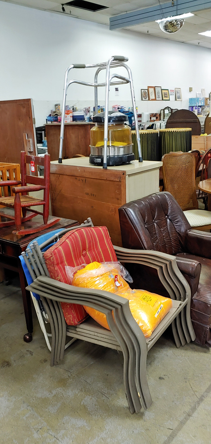 It's a chair-itable cause! From rockers to recliners, this seating selection is like a support group for mismatched furniture.