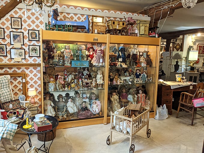 The eyes have it! These dolls have seen it all, from Victorian parlors to 1980s playrooms. They're judging you, but in a cute way.