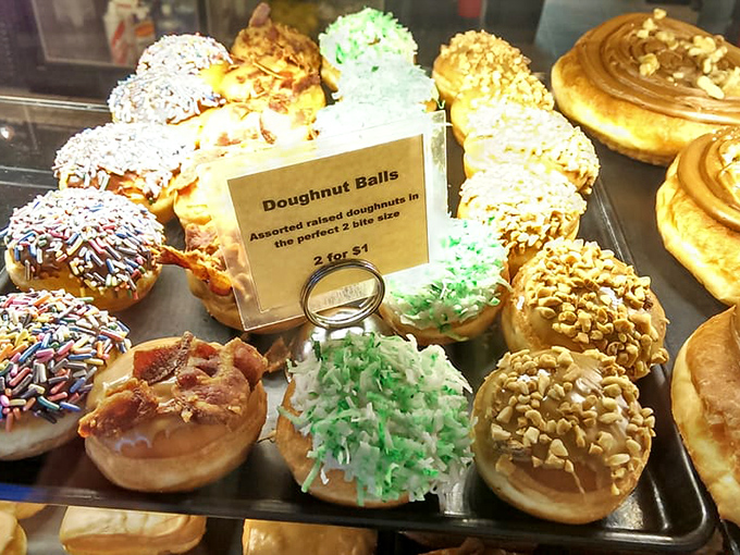 Donut holes? More like donut goals! These bite-sized beauties are perfect for when you can't decide which flavor to commit to.