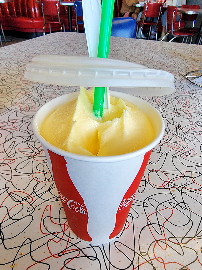 Cool down with a frosty friend. This creamy concoction is the perfect sidekick for your burger adventure.