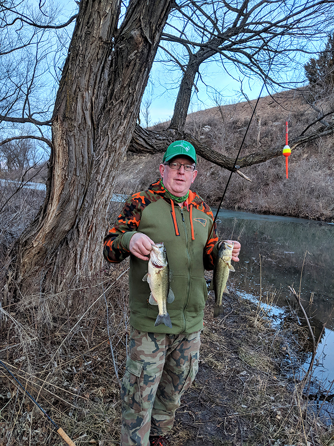 "The one that didn't get away!" Local fishing spots yield bass worth bragging about, where catching dinner comes with a side of Flint Hills scenery.