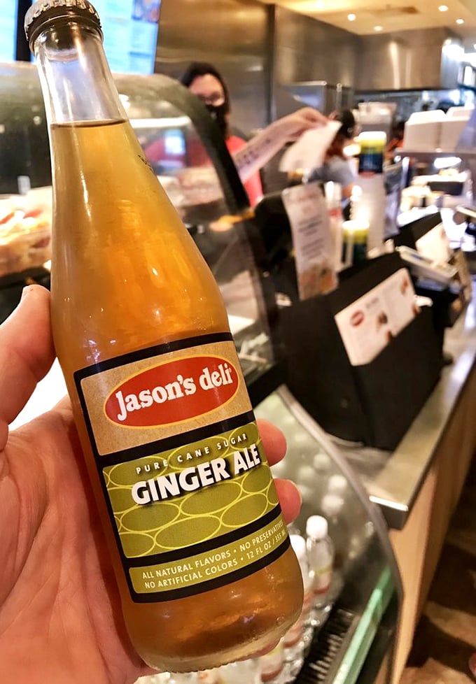 Ginger Ale with attitude! This bottle of bubbly goodness is the perfect sidekick for your deli adventure, offering a crisp, spicy zing with every sip.