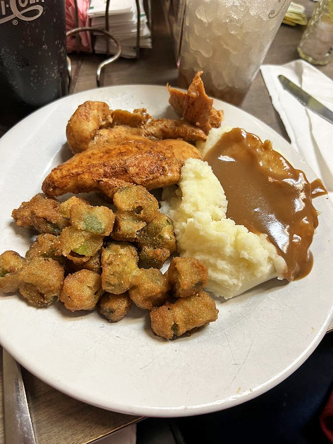 Crispy chicken and okra: the dynamic duo of Southern cuisine. They're here to save your taste buds from mundane meals!