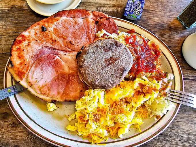 The breakfast of champions... and anyone else who loves a good ham and eggs platter. It's protein-packed perfection on a plate!
