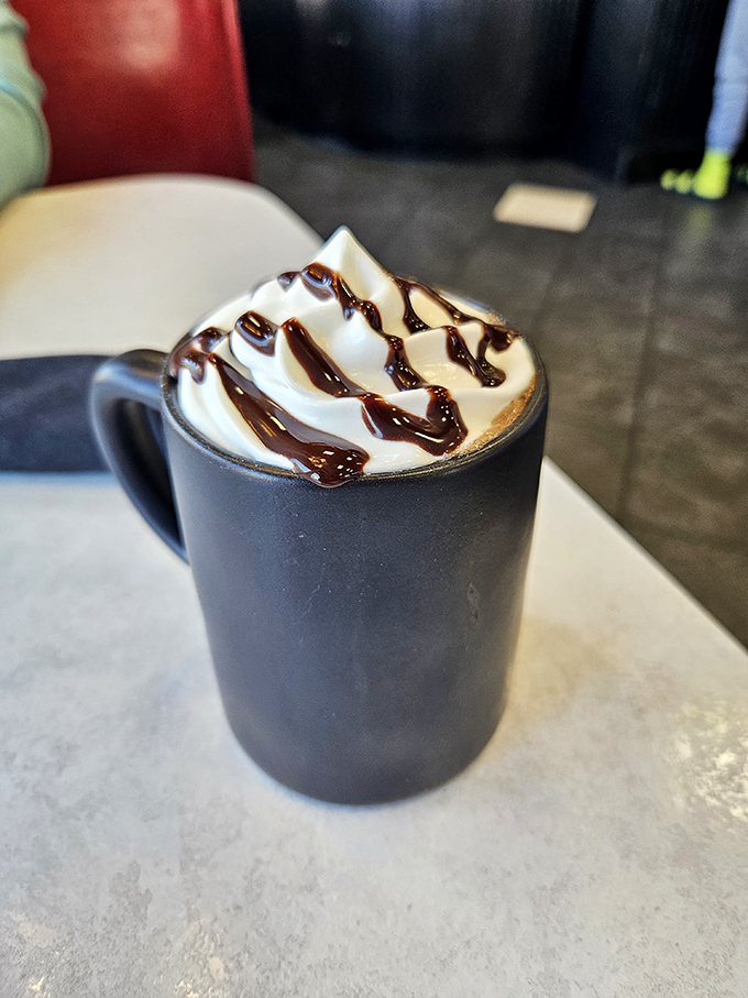 Hot chocolate or liquid happiness? This steaming mug of cocoa comfort looks like it could solve all of life's problems, one sip at a time.