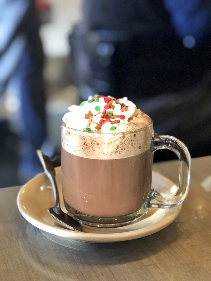 Winter wonderland in a mug! This hot chocolate is so decadent, it could make a snowman melt with joy.